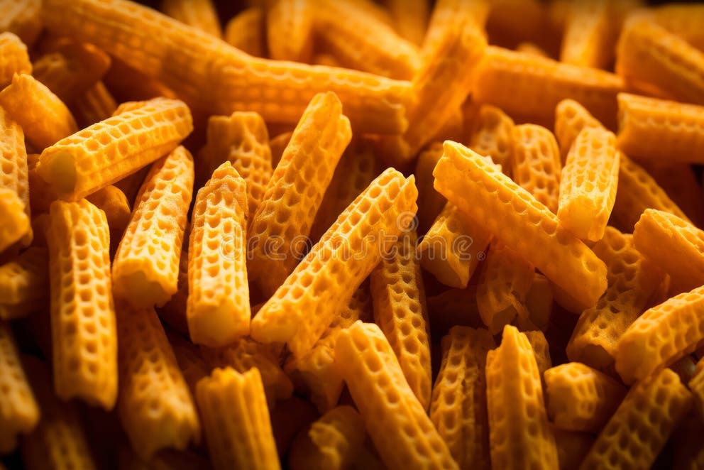 Processed Collage of Orange Snack Chips Macro Photo. Background for ...