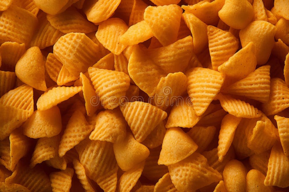 Processed Collage of Orange Snack Chips Macro Photo. Background for ...