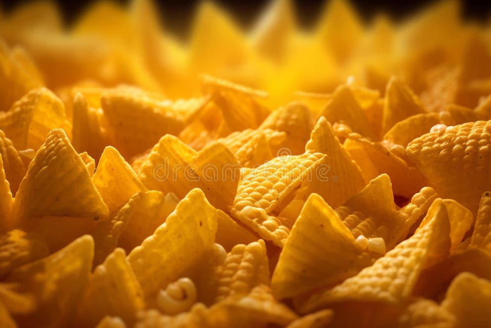 Processed Collage of Orange Snack Chips Macro Photo. Background for ...