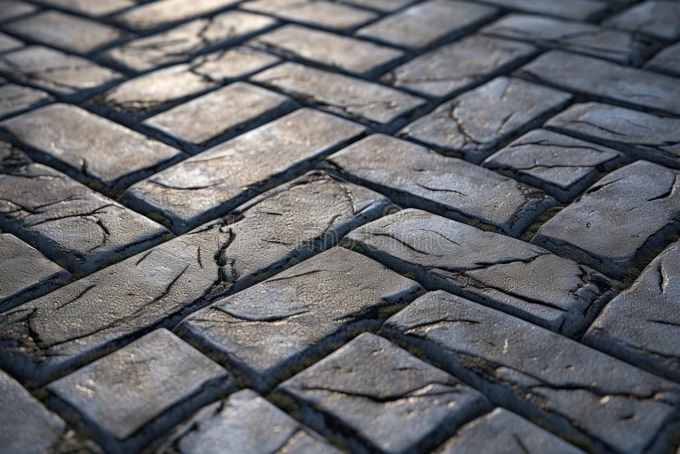 Processed Collage of Pavement Cobble Stones Surface Texture. Background ...