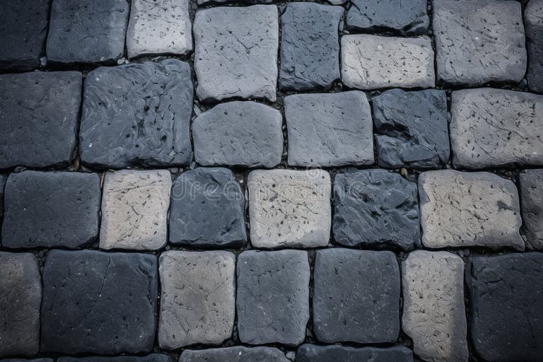 Processed Collage of Pavement Cobble Stones Surface Texture. Background ...