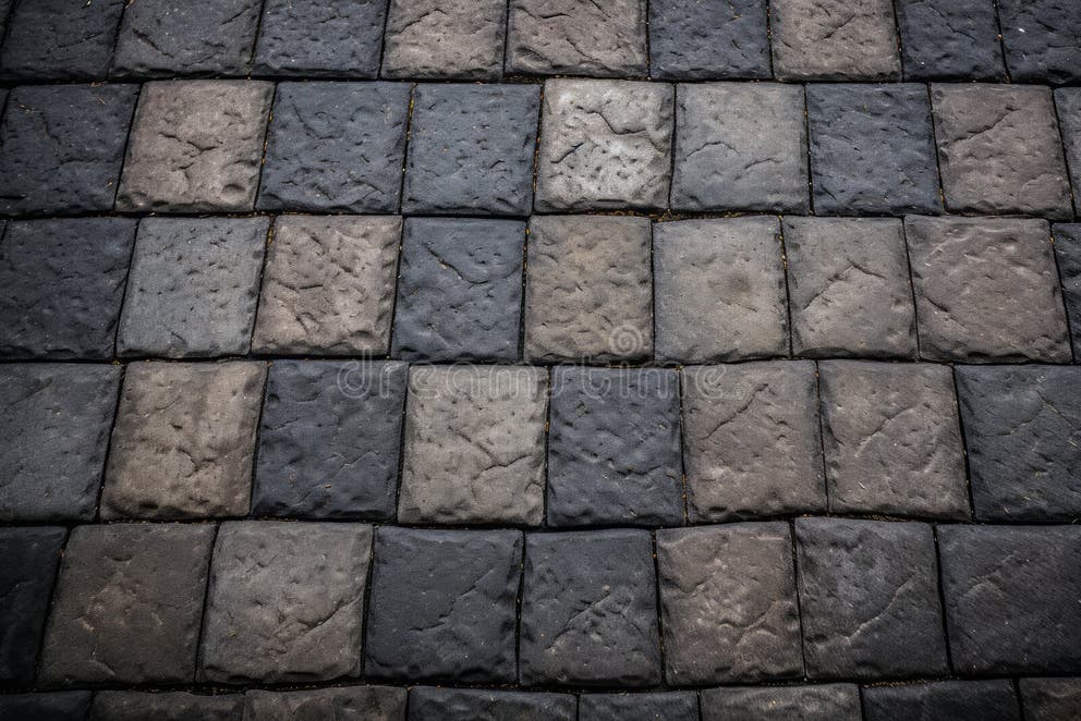 Processed Collage of Pavement Cobble Stones Surface Texture. Background ...