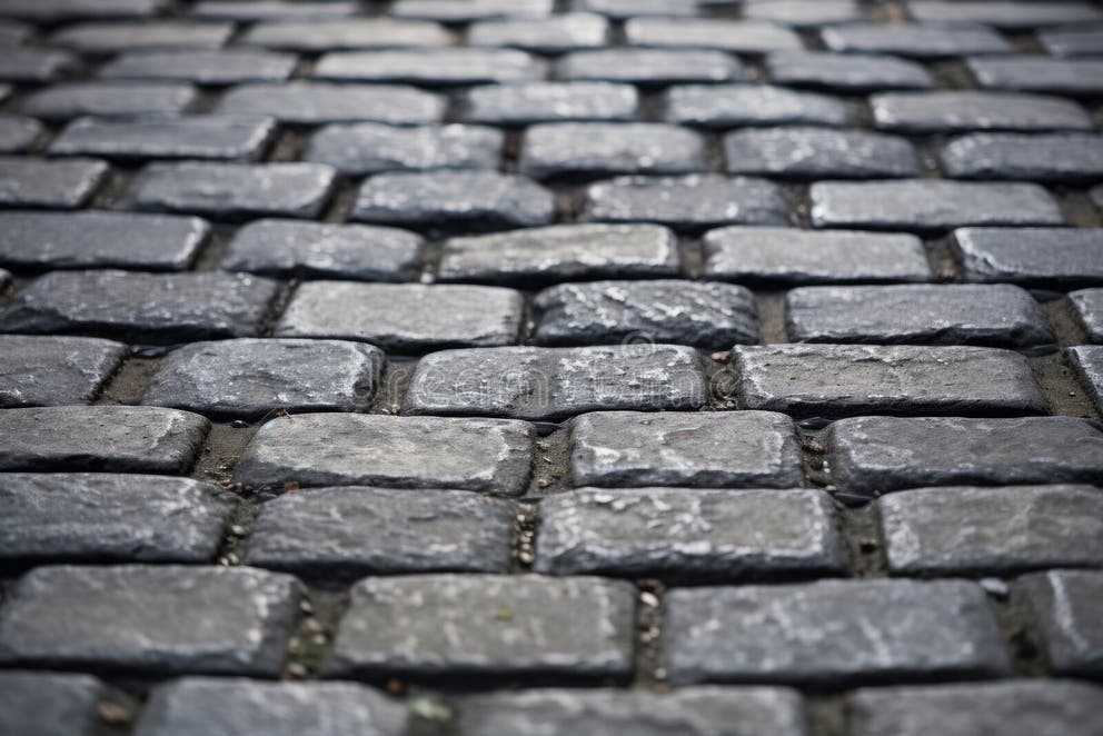 Processed Collage of Pavement Cobble Stones Surface Texture. Background ...