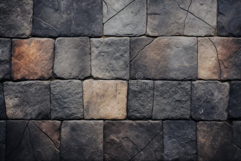 Processed Collage of Pavement Cobble Stones Surface Texture. Background ...