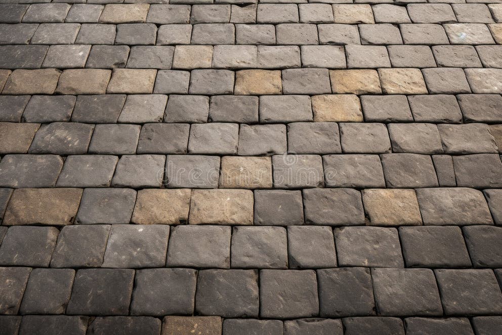 Processed Collage of Pavement Cobble Stones Surface Texture. Background ...
