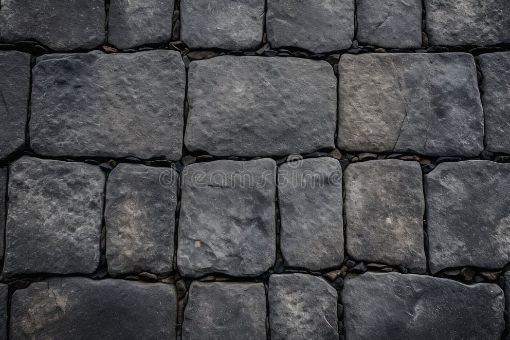 Processed Collage of Pavement Cobble Stones Surface Texture. Background ...