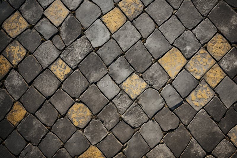 Processed Collage of Pavement Cobble Stones Surface Texture. Background ...