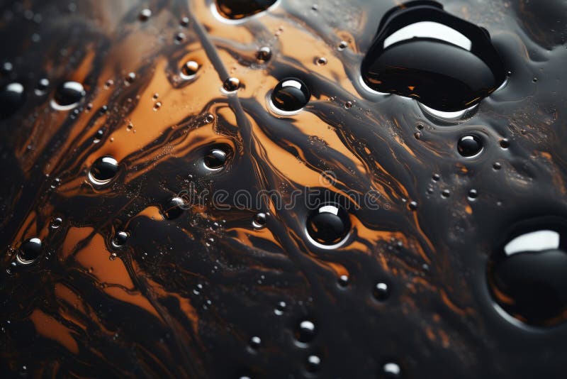 Processed Collage of Petroleum Oil Liquid Bubbles Texture. Background ...