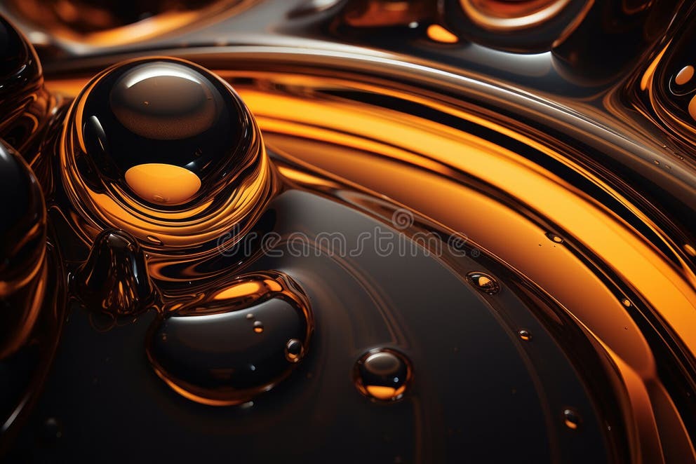 Processed Collage of Petroleum Oil Liquid Bubbles Texture. Background ...