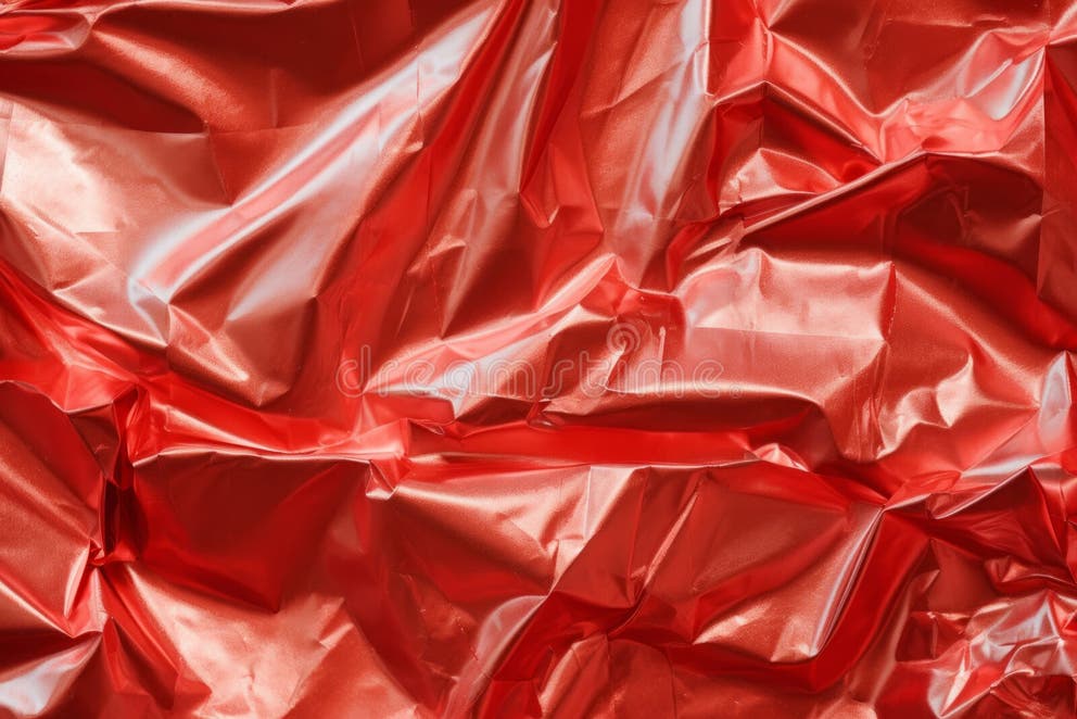 Processed Collage of Red Plastic Cellophane Surface Texture. Background ...