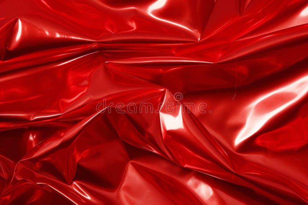 Processed Collage of Red Plastic Cellophane Surface Texture. Background ...