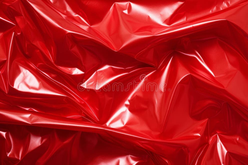 Processed Collage of Red Plastic Cellophane Surface Texture. Background ...