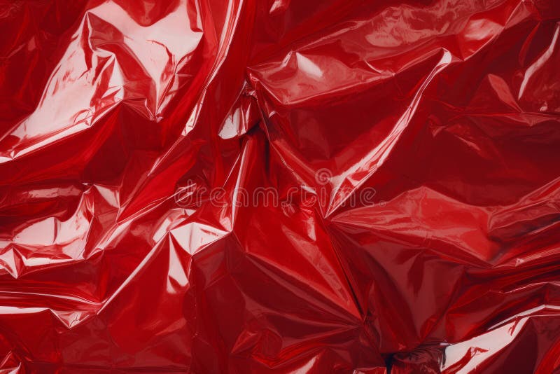 Processed Collage of Red Plastic Cellophane Surface Texture. Background ...