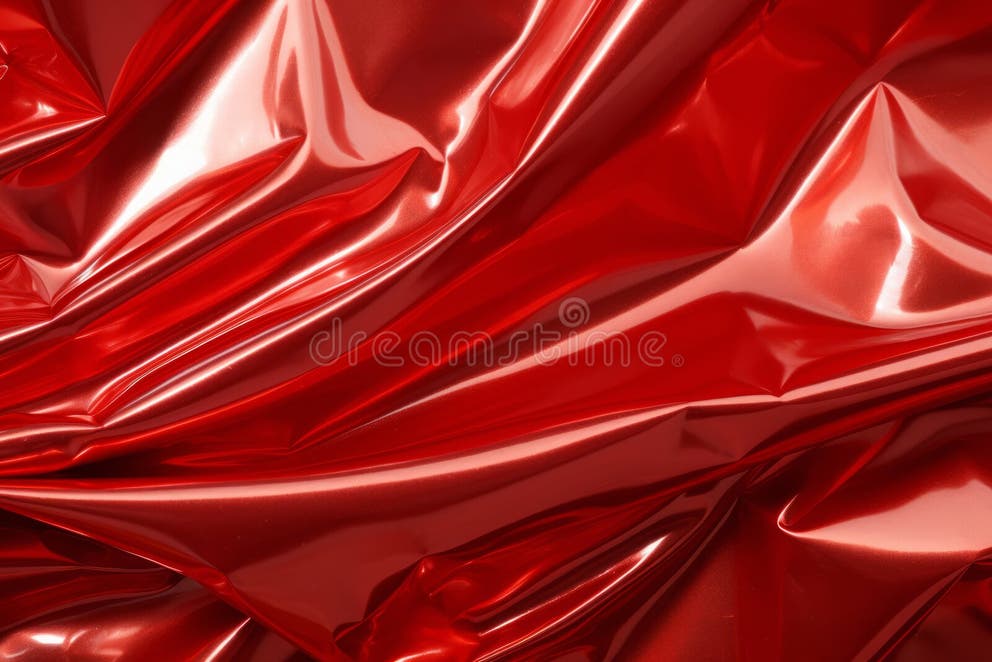 Processed Collage of Red Plastic Cellophane Surface Texture. Background ...