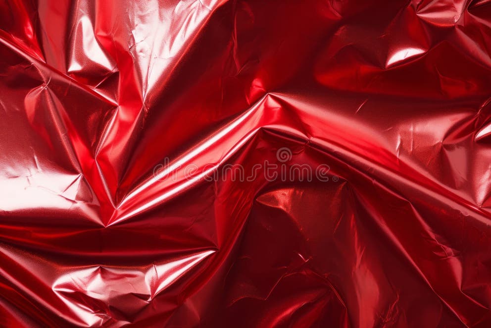 Processed Collage of Red Plastic Cellophane Surface Texture. Background ...