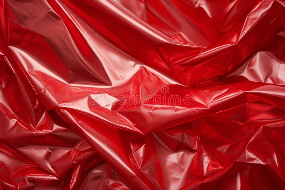 Processed Collage of Red Plastic Cellophane Surface Texture. Background ...