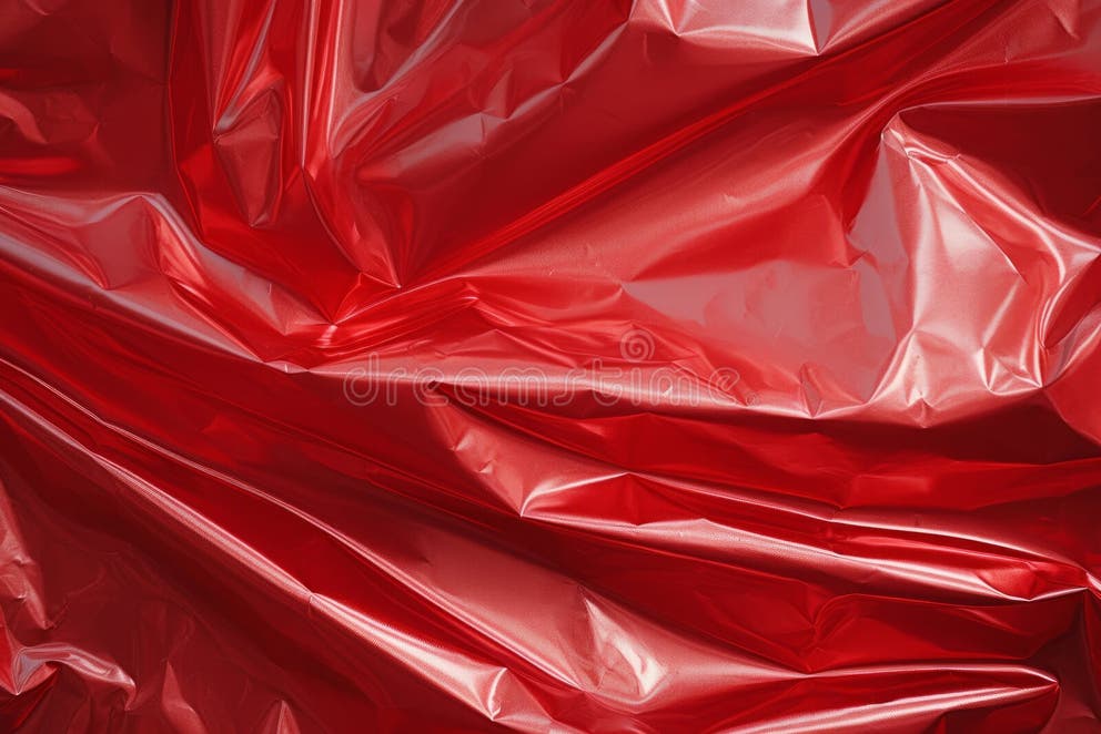 Processed Collage of Red Plastic Cellophane Surface Texture. Background ...