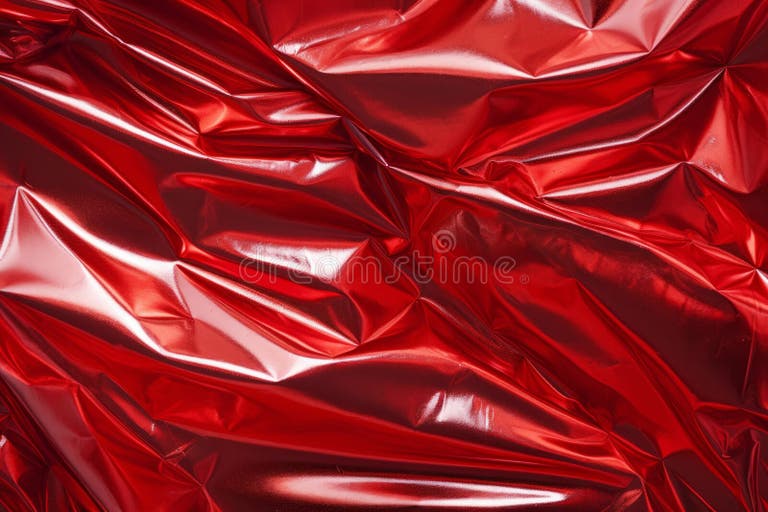 Processed Collage of Red Plastic Cellophane Surface Texture. Background ...