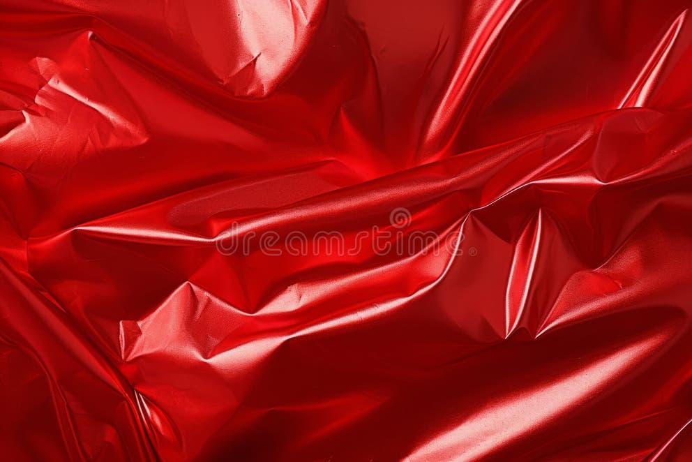 Processed Collage of Red Plastic Cellophane Surface Texture. Background ...