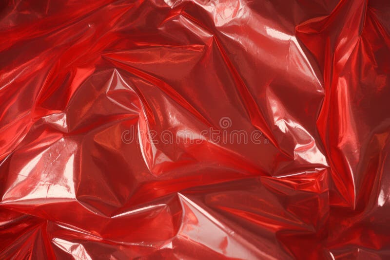 Processed Collage of Red Plastic Cellophane Surface Texture. Background ...