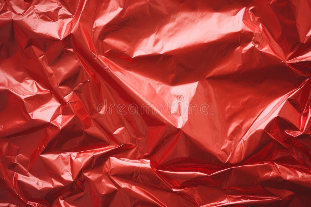 Processed Collage of Red Plastic Cellophane Surface Texture. Background ...