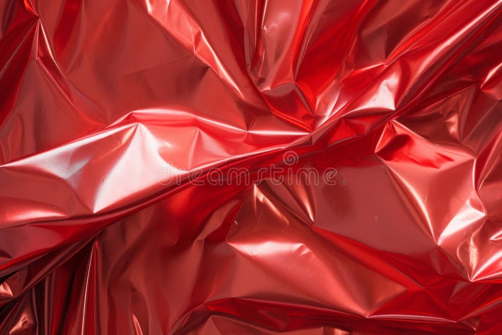Processed Collage of Red Plastic Cellophane Surface Texture. Background ...