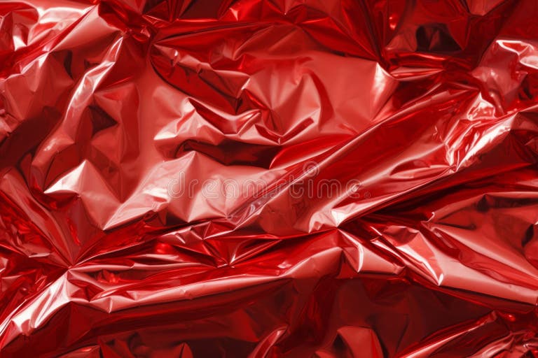 Processed Collage of Red Plastic Cellophane Surface Texture. Background ...