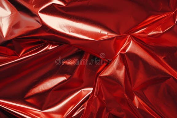 Processed Collage of Red Plastic Cellophane Surface Texture. Background ...