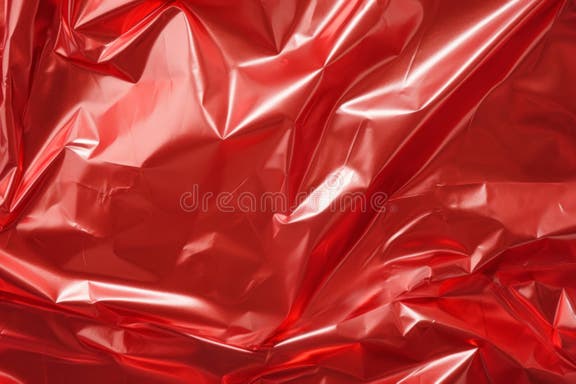 Processed Collage of Red Plastic Cellophane Surface Texture. Background ...