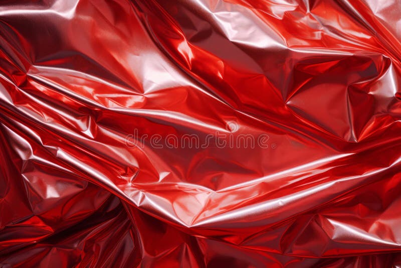 Processed Collage of Red Plastic Cellophane Surface Texture. Background ...