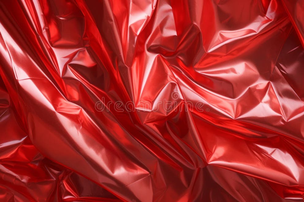 Processed Collage of Red Plastic Cellophane Surface Texture. Background ...