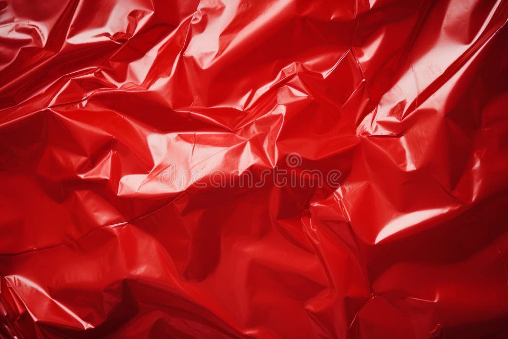 Processed Collage of Red Plastic Cellophane Surface Texture. Background ...