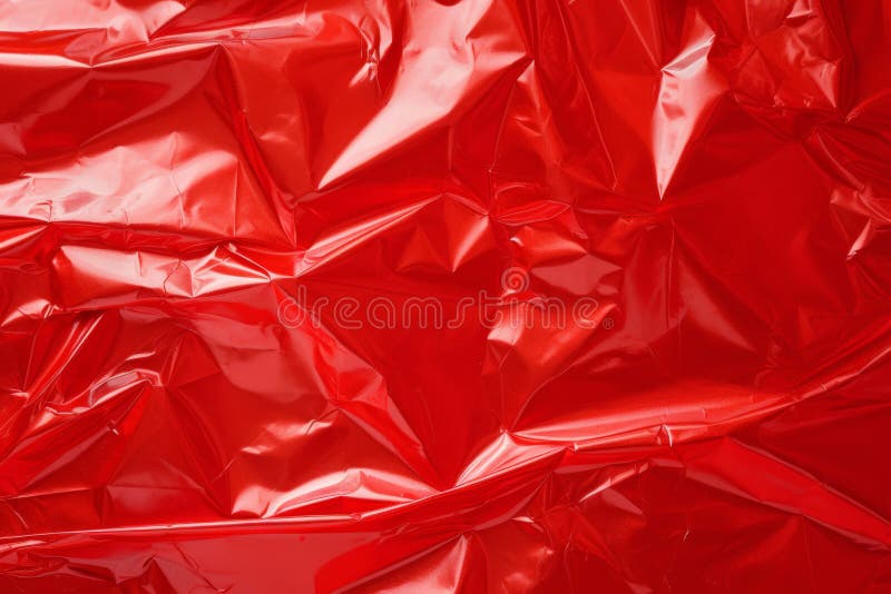 Processed Collage of Red Plastic Cellophane Surface Texture. Background ...