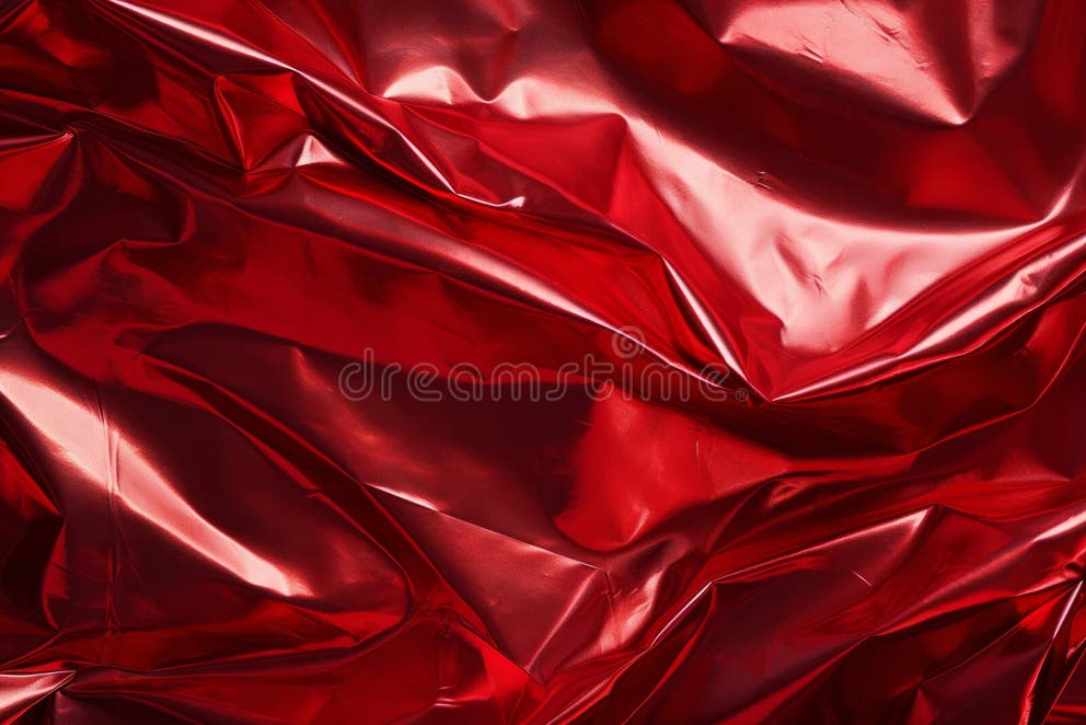Processed Collage of Red Plastic Cellophane Surface Texture. Background ...