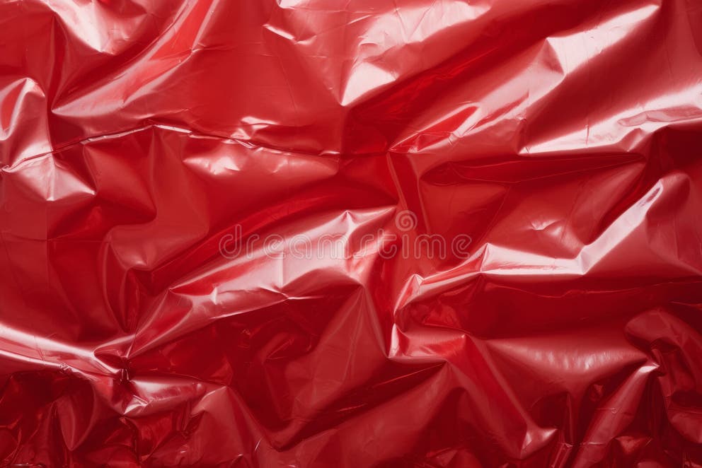 Processed Collage of Red Plastic Cellophane Surface Texture. Background ...