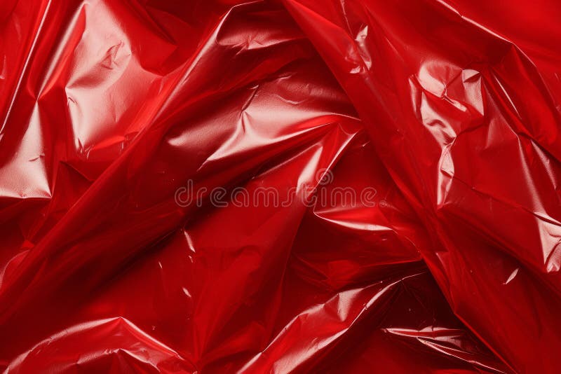 Processed Collage of Red Plastic Cellophane Surface Texture. Background ...
