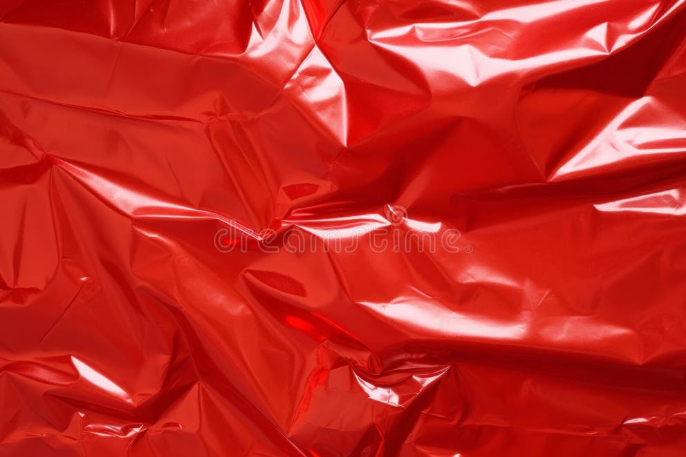 Processed Collage of Red Plastic Cellophane Surface Texture. Background ...