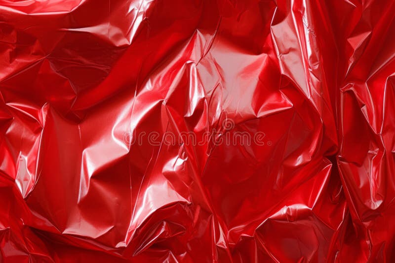 Processed Collage of Red Plastic Cellophane Surface Texture. Background ...