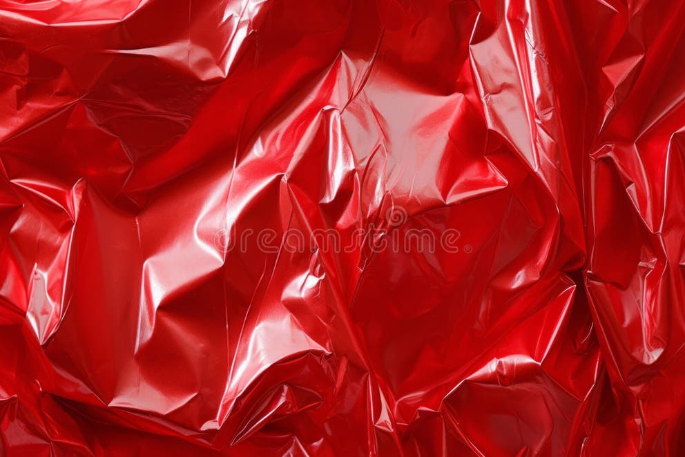 Processed Collage of Red Plastic Cellophane Surface Texture. Background ...