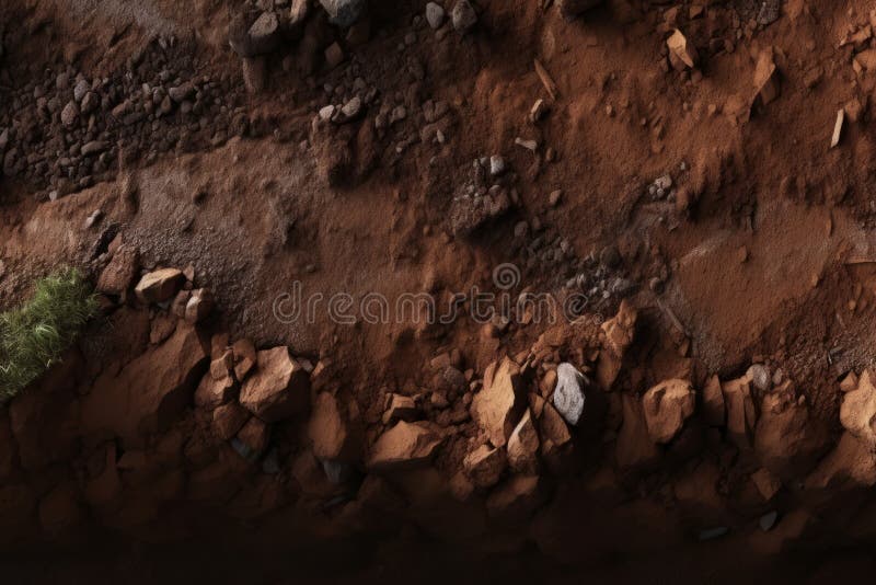 Processed Collage of Red Soil Ground Surface Texture. Background for ...