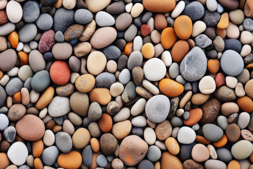 Processed Collage of Sea Shore Pebbles Texture. Background for Banner ...
