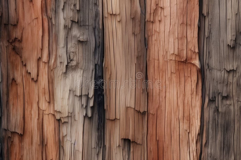 Processed Collage of Wooden Bark Chips Flat Surface Texture. Background ...