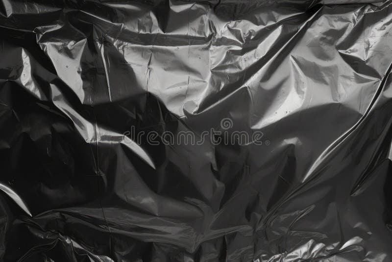 Processed Image of Black Crumpled Plastic Film, Highlights on a Dark ...