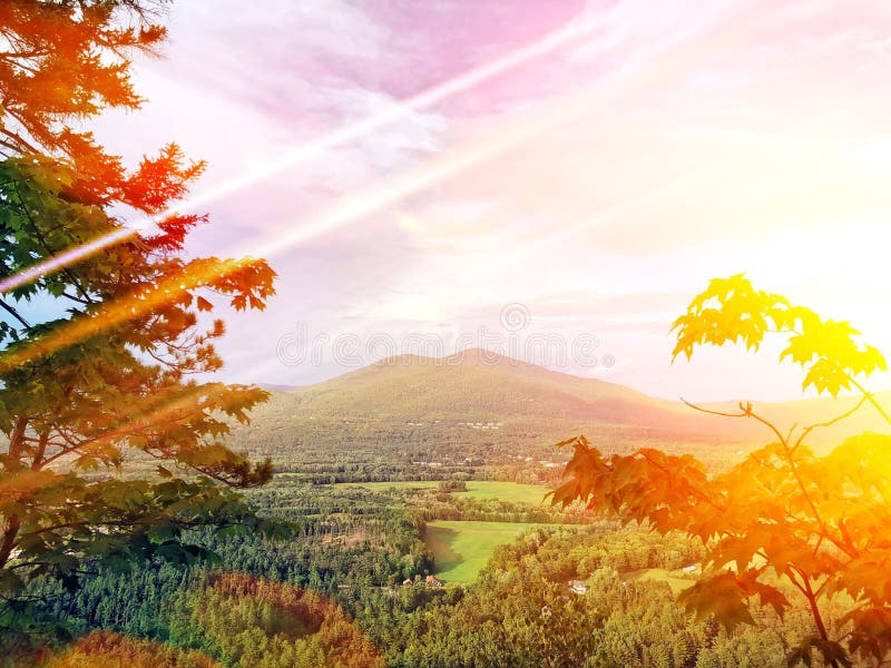 Mountains Summer View from Cathedral Ledge Stock Photo - Image of north ...