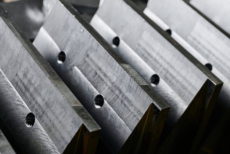 Processed Metal Plates with Ground Edges in Warehouse Stock Image ...