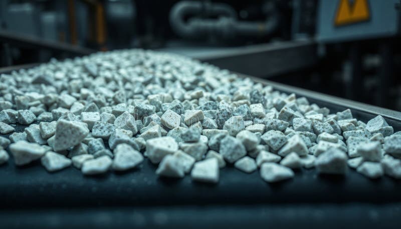 Processed Ore on Conveyor Belt, Generative Ai Stock Illustration ...