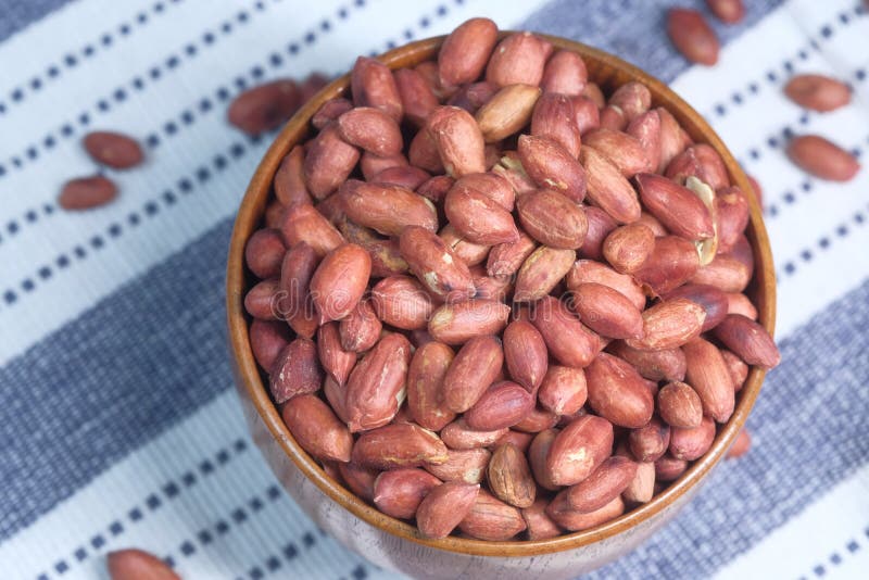 Processed Pea Nuts in a Bowl on Table Top Down . Stock Photo - Image of ...