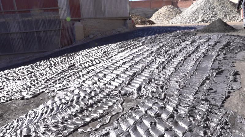 Processed Silver Ore Spread on the Ground To Dry in the Sun Stock Video ...
