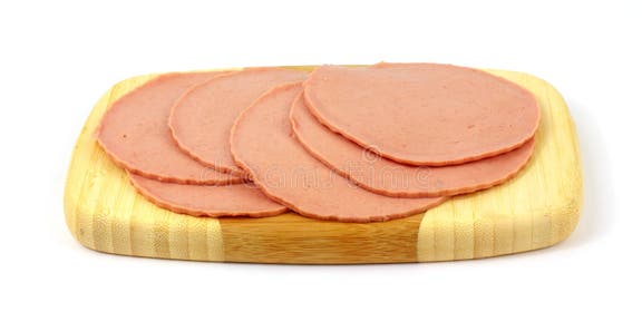 Processed Slices Bologna stock photo. Image of board - 15408030