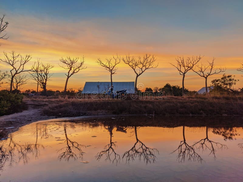 Sunset Reflection at Afternoon Vibes Stock Image - Image of afternoon ...